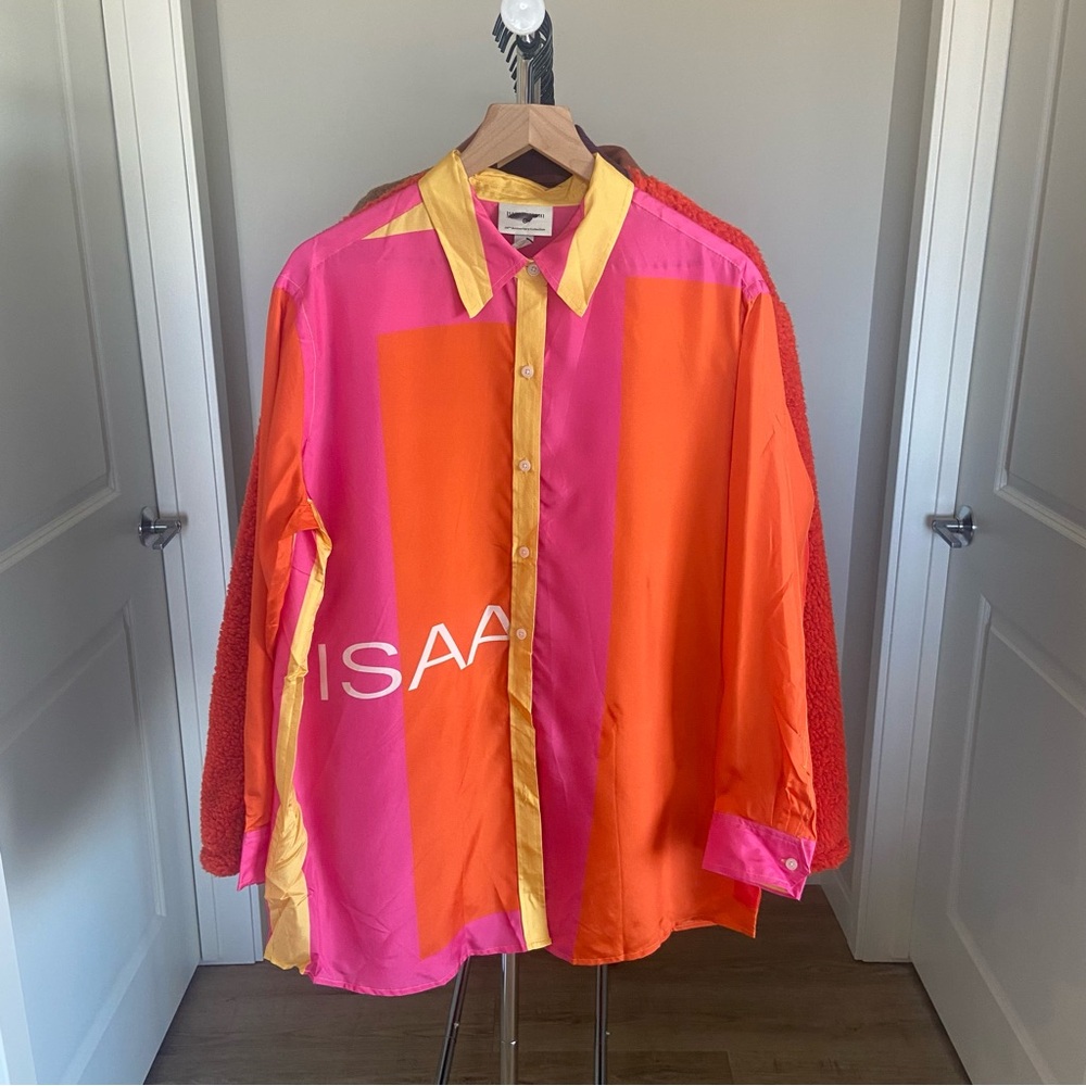 Isaac Mizrahi X Target. 100% Silk Women's Orange Pink… - Gem
